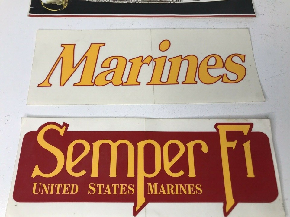 Vintage US Marine Corps Bumper Semper Fi Stickers/ Decals USMC ~ Lot/5 ...