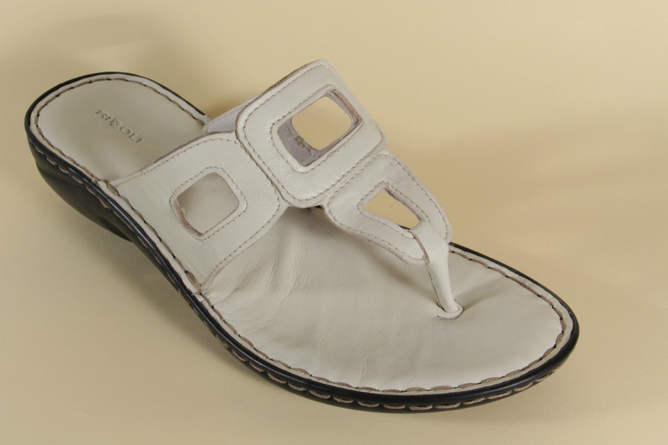 Rizzoli Toe Sandal Flip Flops Mules Sandals Beige Leather New | eBay