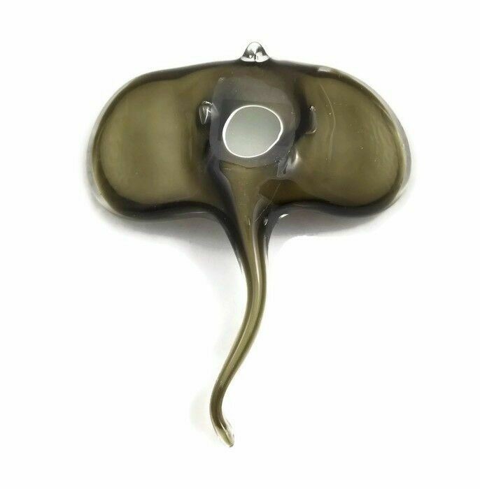 Art Glass Stingray Manta Ray Brown Smokey Sand Color 7 inches long | eBay