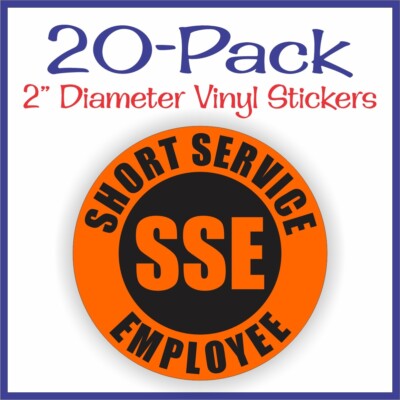 20-pack Short Service Employee Vinyl Hard Hat Stickers Safety Helmet ...