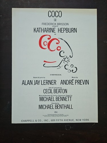 Coco 1969 Sheet Music Katharine Hepburn Andre Previn | eBay