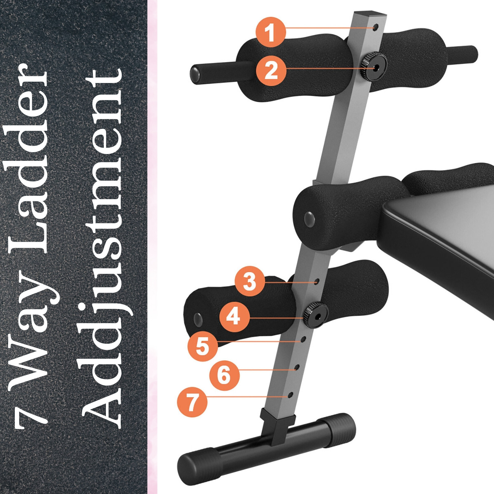 Sit Up Bench adjustable Core ABS Workout Multipurpose Thigh Support for ...