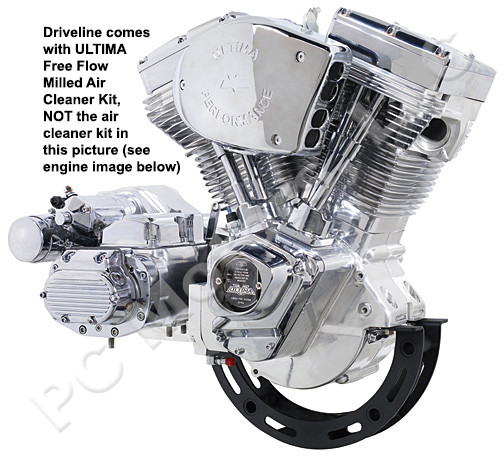 ULTIMA 127” POLISHED FINISH EVO SOFTAIL HARLEY DRIVELINE ENGINE MOTOR ...
