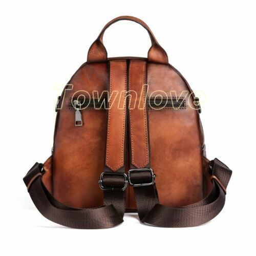 Women's Genuine Real Cow Leather Backpack Handbag Purse Satchel Travel ...