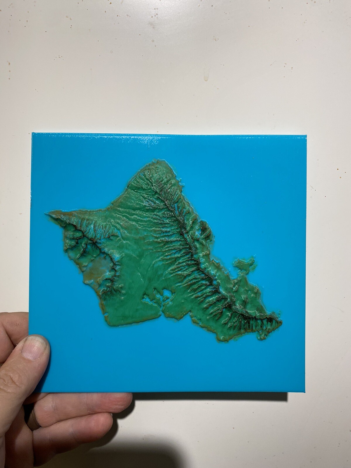 3d topographical relief Map Hawaii Oahu Pearl Harbor 6 Inches | eBay