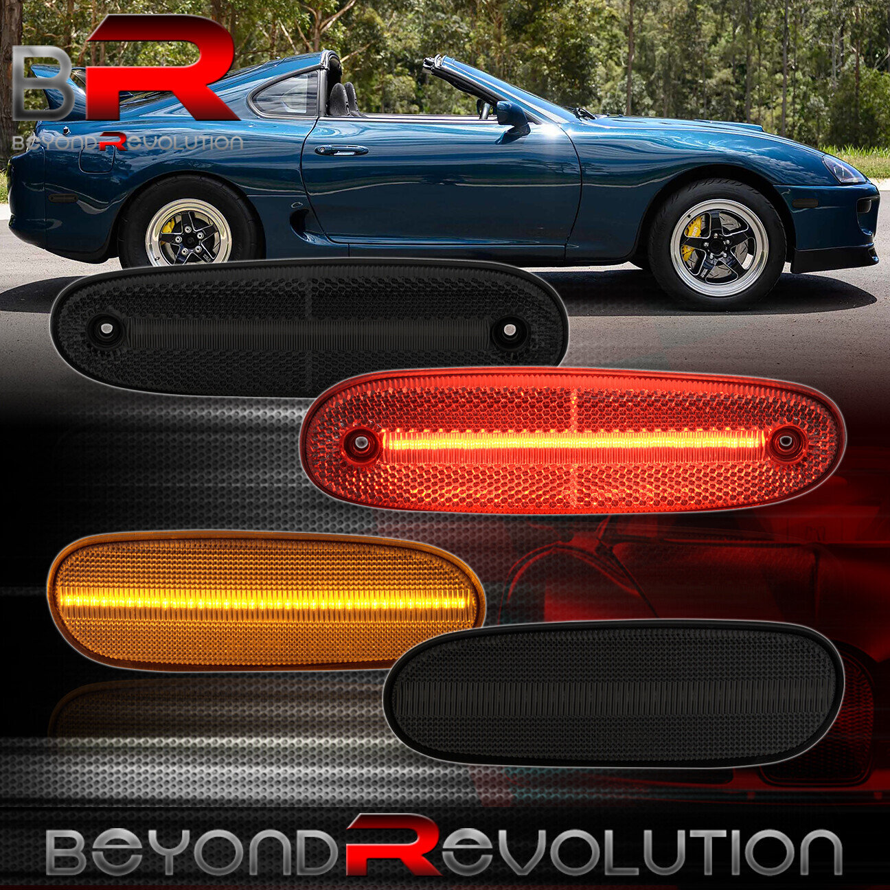 For 1993-1998 Supra JZA80 LED Bumper Side Marker Light Assembly Lamps F ...