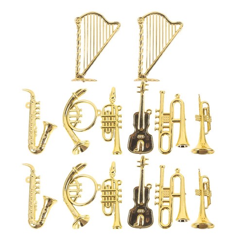 14 Pcs Small Instruments Miniature Guitar Model Musical Decorations ...