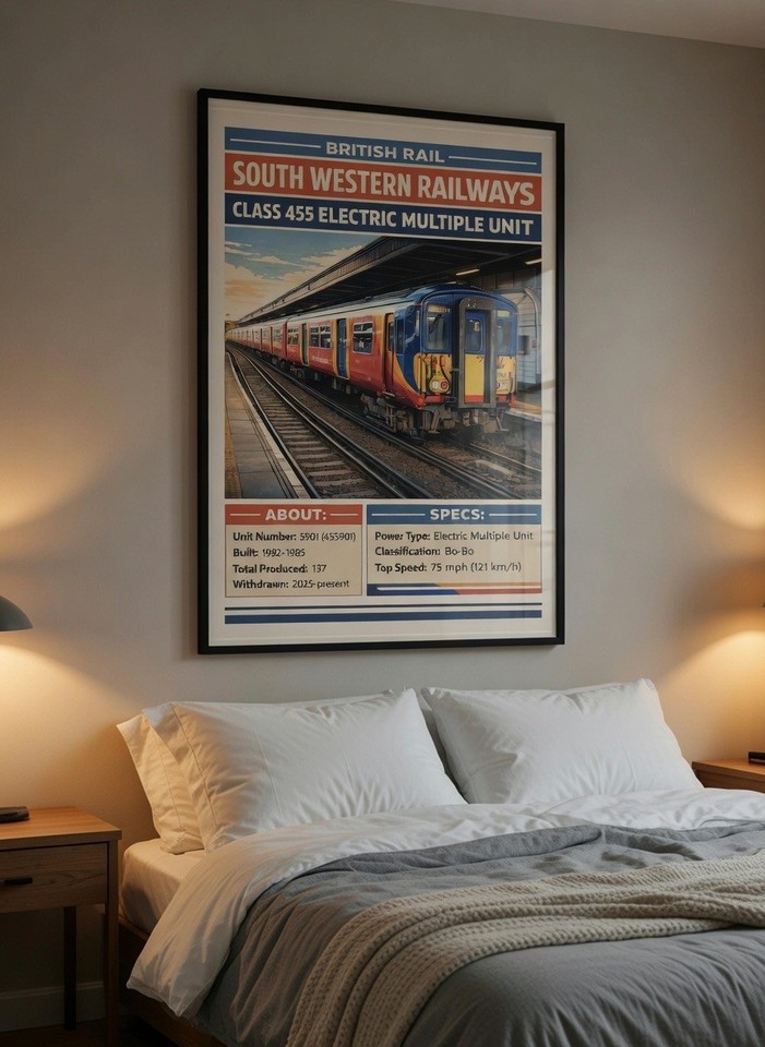 RETIRED British Rail EMU South Western Railway Class 455 Poster Rail ...