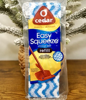 O Cedar Easy Squeeze Sponge Mop Refill - Microfiber Wave Sponge ...