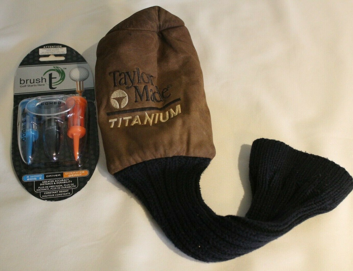 Taylor Made Titanium Driver/ Fairway Wood Headcover and Brush T Golf ...