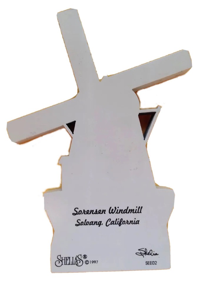 1997 SHELIA'S SORENSEN WINDMILL, SOLVANG, CA, WOODEN SHELF FIGURINE | eBay