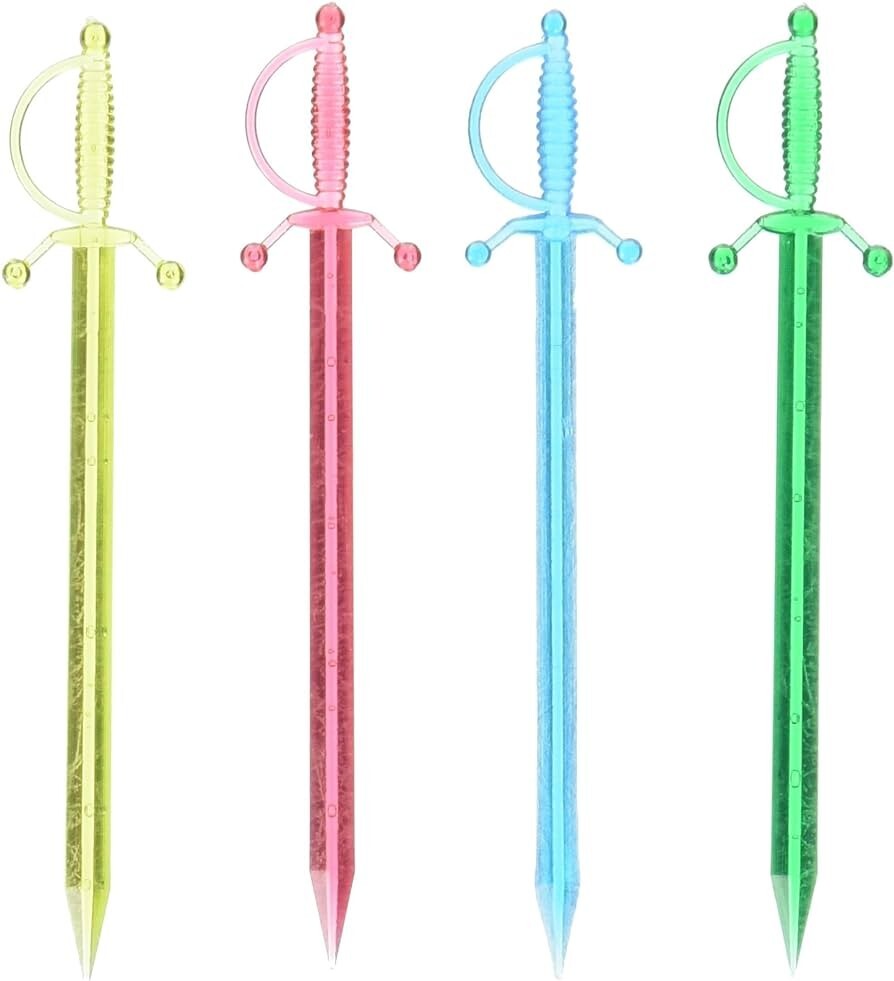BarConic Sword Toothpicks-3.5 Inch Plastic Cocktail Picks Colors - 500 ...