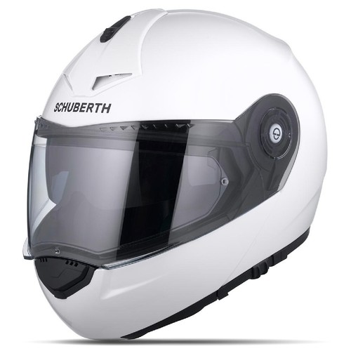 Flip-Up Helmet Schuberth C3 Pro Glossy White Mono Bianco Doppia Visiera In Fibra | eBay UK