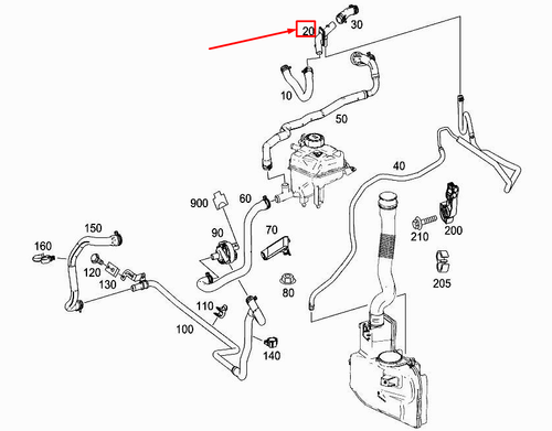 NEW MERCEDES-BENZ ML W166 ENGINE HOSE CONNECTION FITTING A1669971759 ...