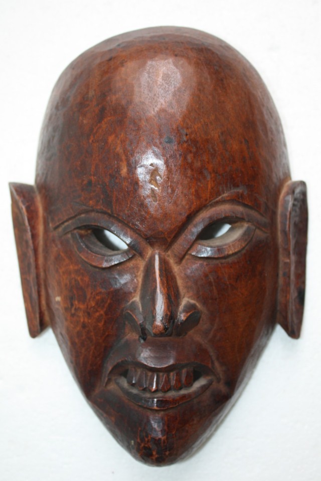 Old Vintage Hand Carved Decorative Wooden Mask Wood Art Home Decor ...