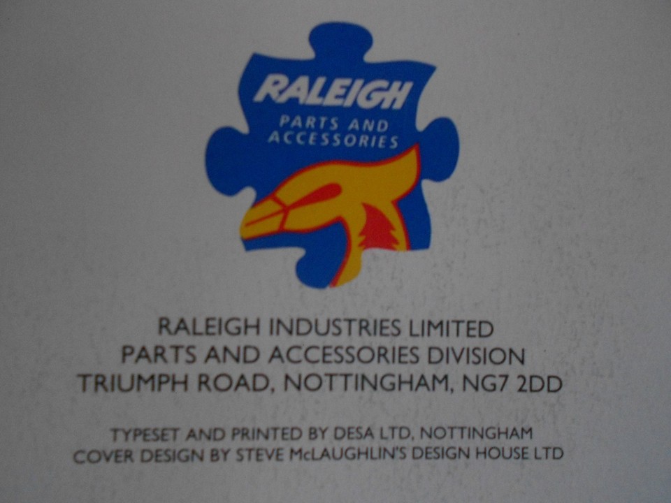 Raleigh Parts & Accessories trade prices catalogue Sept 1990 Nottingham ...