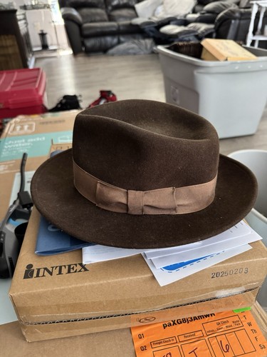 Dorfman Pacific Lost Ark Indiana Jones Brown Wool Felt Fedora Hat USA ...