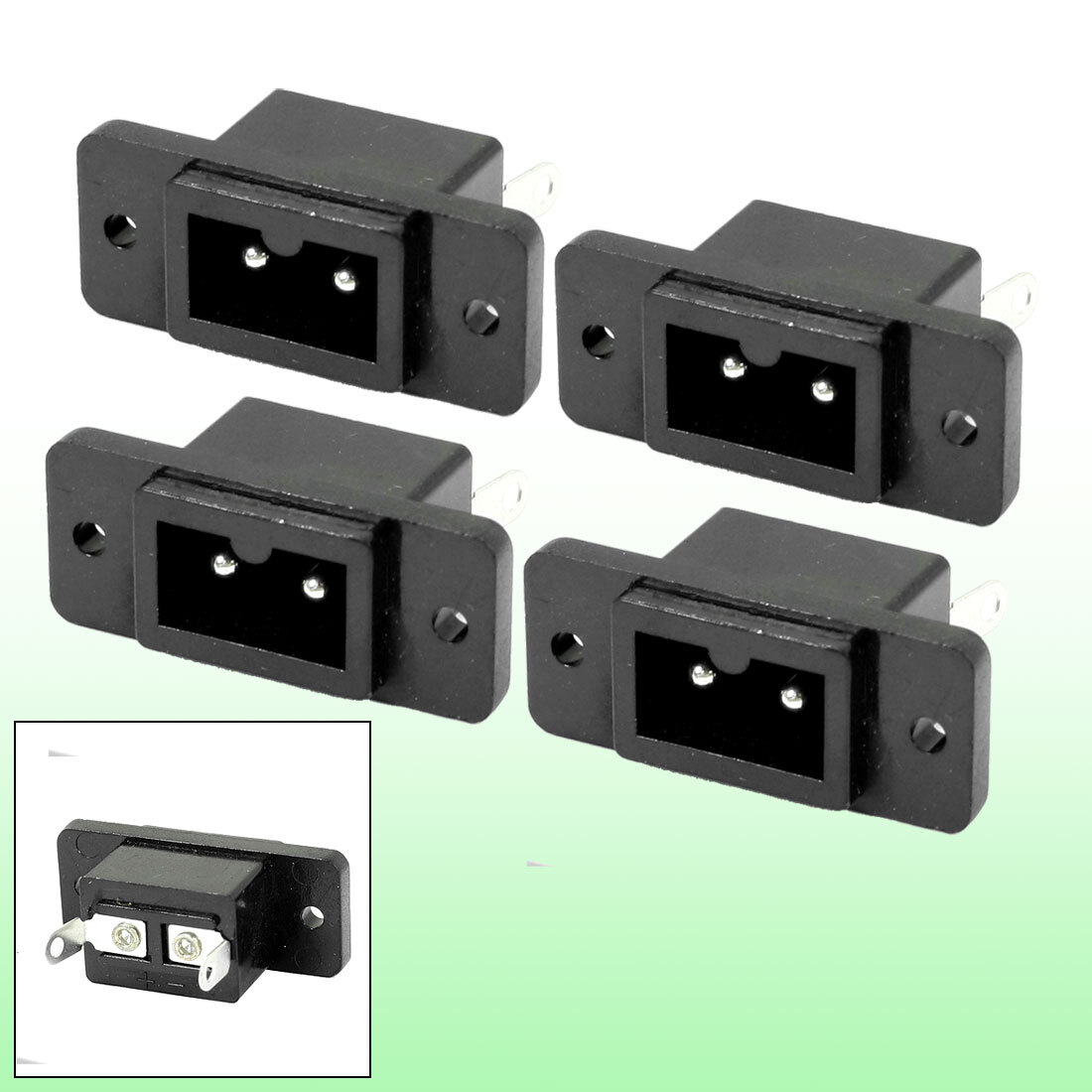 250v 2.5a 2 Pin Black Iec60320 C12 Male Plug Power Inlet Socket Adapter ...