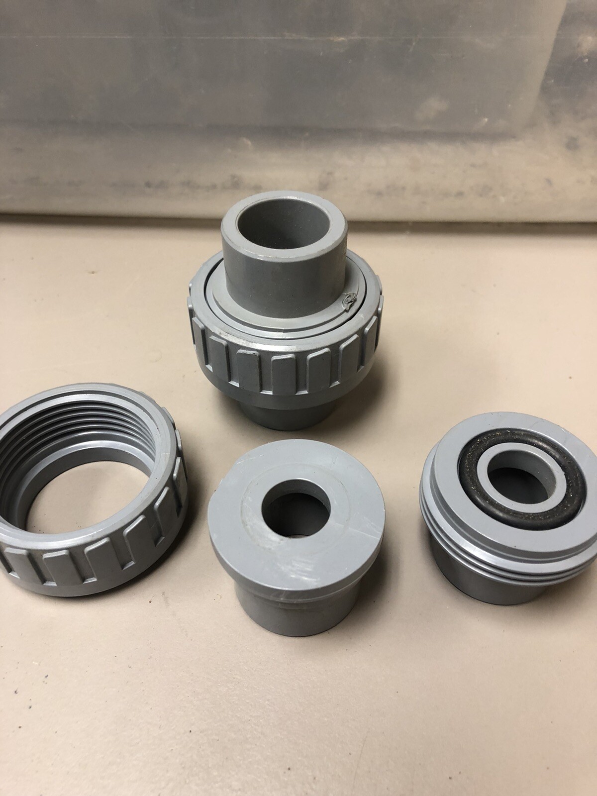 1/2" PVC Gray Union Slip Fittings 4ea Elson USA SCH 80 CPVC F437-F439 ...