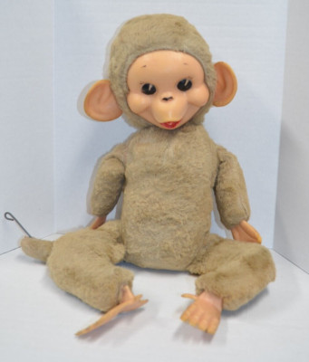 Vintage 1950's RUSHTON My Toy Rubber Face Stuffed Animal Plush Monkey ...