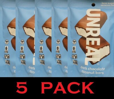 5x Unreal Dark Chocolate Coconut Mini Bars 4.2 oz Bag ~ 8 Candy bars ...