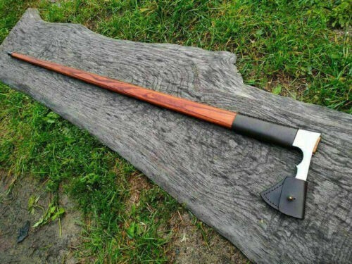 Walking Stick AXE | ROSE Wood Handle, Hiking, Best Gift For Grand ...