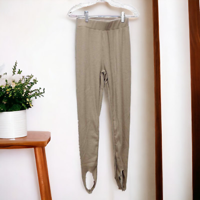 Dolmi Leggings Tan Brown Ribbed with Foot Loop Size S | eBay