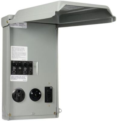 RV Panel with 50 Amp and 30 AMP RV Receptacles and a 20 Amp GFCI ...