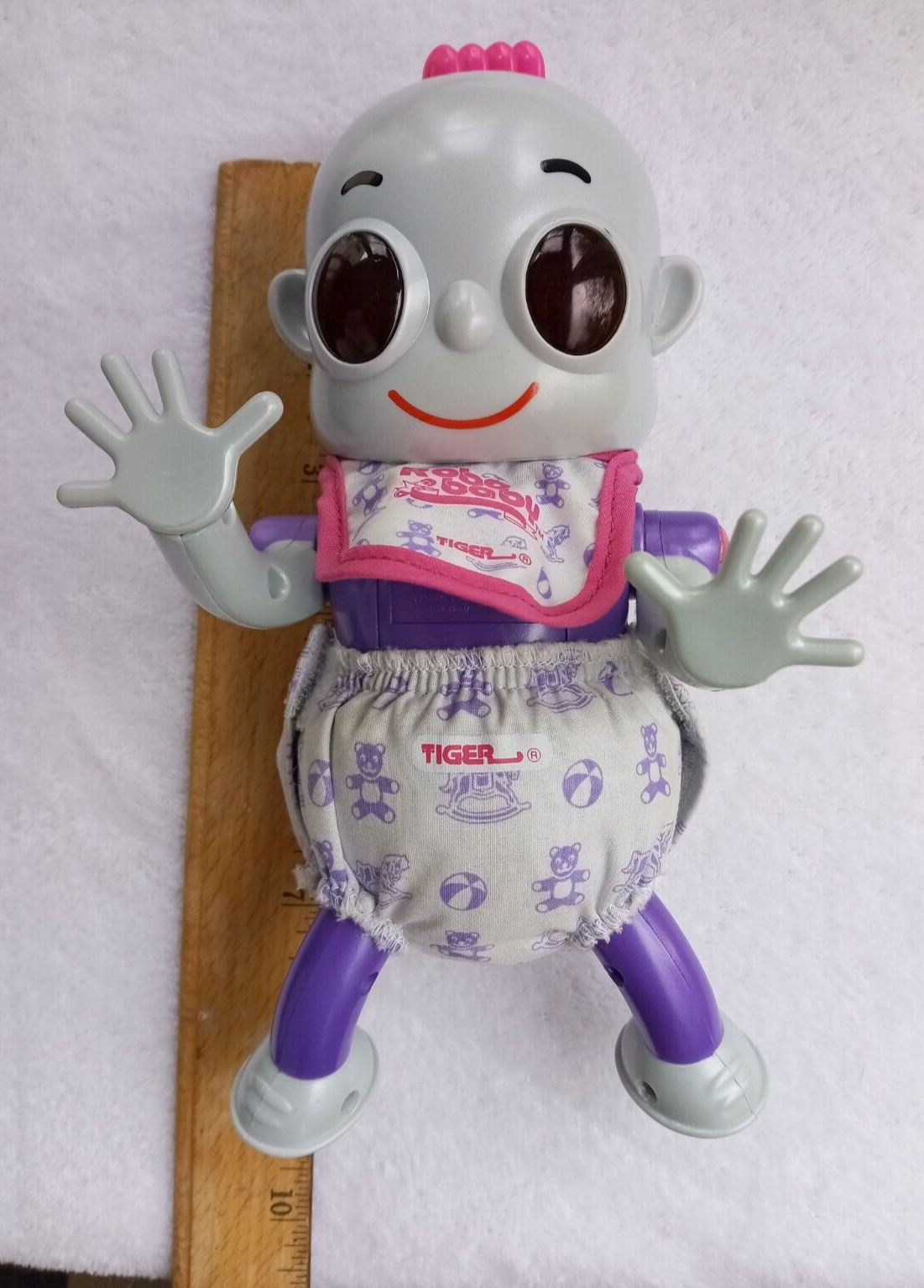 2001 Hasbro Tiger Sega Toys Robo Baby Interactive Purple Diaper Bib ...
