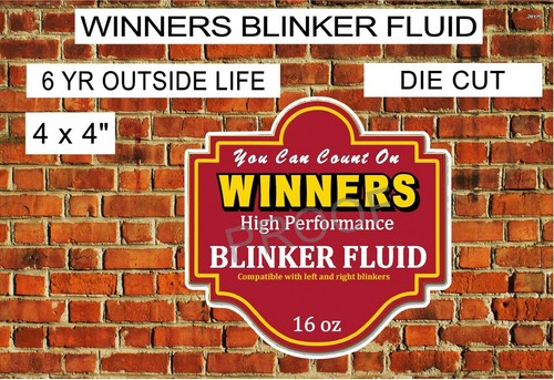 Winners High Performance Blinker Fluid Funny Joke Decal Sticker | eBay