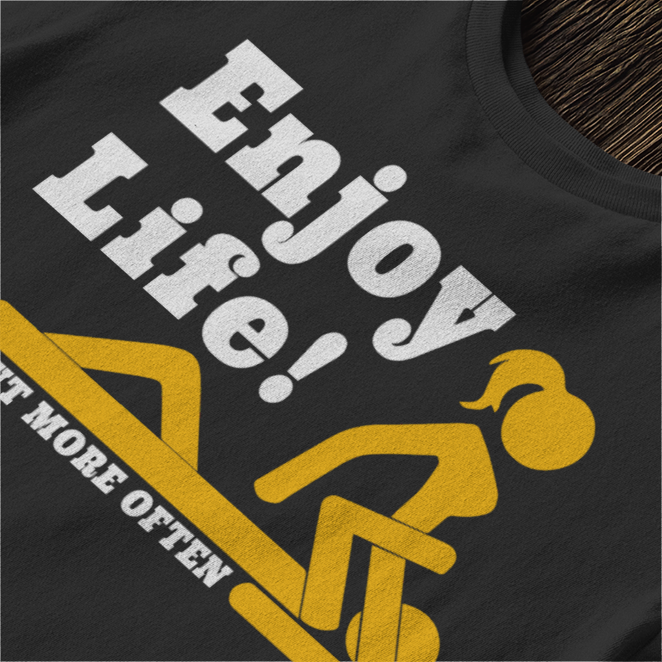 Enjoy Life Eat Out More Often Funny Humor T-Shirt Nothing Like Eating ...