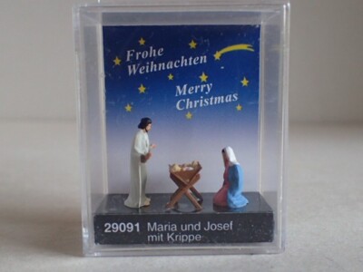 Preiser Krippe Weihnachten Maria und Josef mit Krippe X-Mas 29091 H0 1: ...