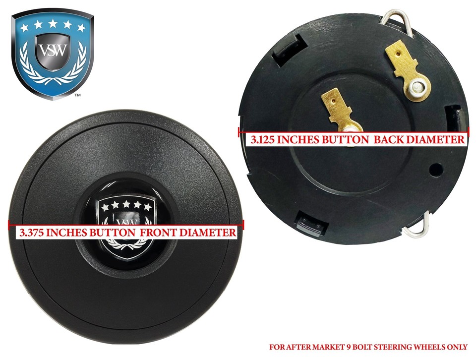 VSW 9-Bolt Standard Black Horn Button, Chevy Super Sport Red SS Emblem ...