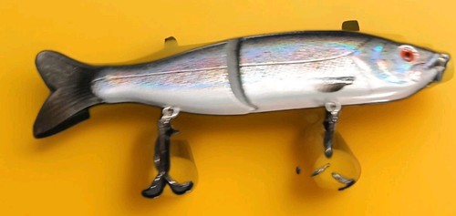 Jointed Swimbait Fishing Lure – Realistic Shad Pattern – 2 Treble Hooks ...