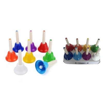 8 Note Handbells Set Colorful Hand Bells Musical Bells Percussion ...