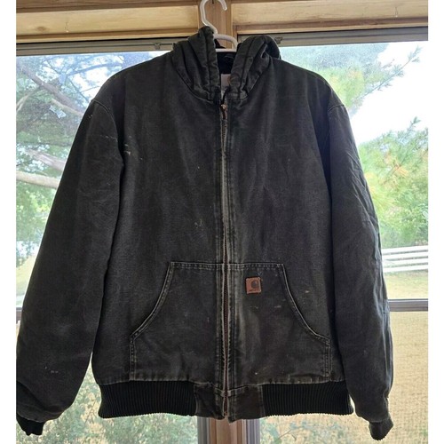 VTG Carhartt J130 MOS Moss 2XL Tall Trashed Distressed Hooded Lined ...
