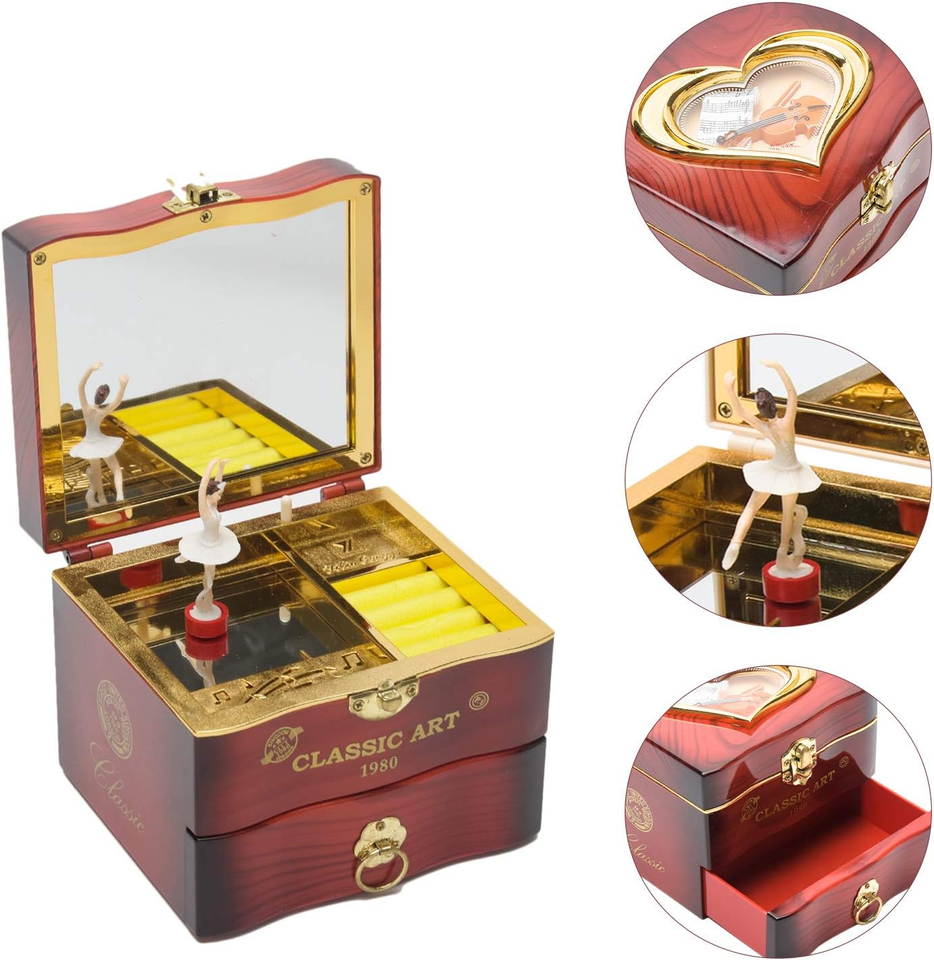 Musical Jewellery Box with Classic Rotating Ballerina Dancer Music Box ...