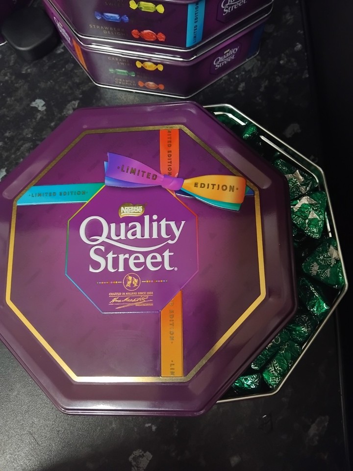Quality Street 100 Green Triangles In The 2025 Metal Tub | eBay UK