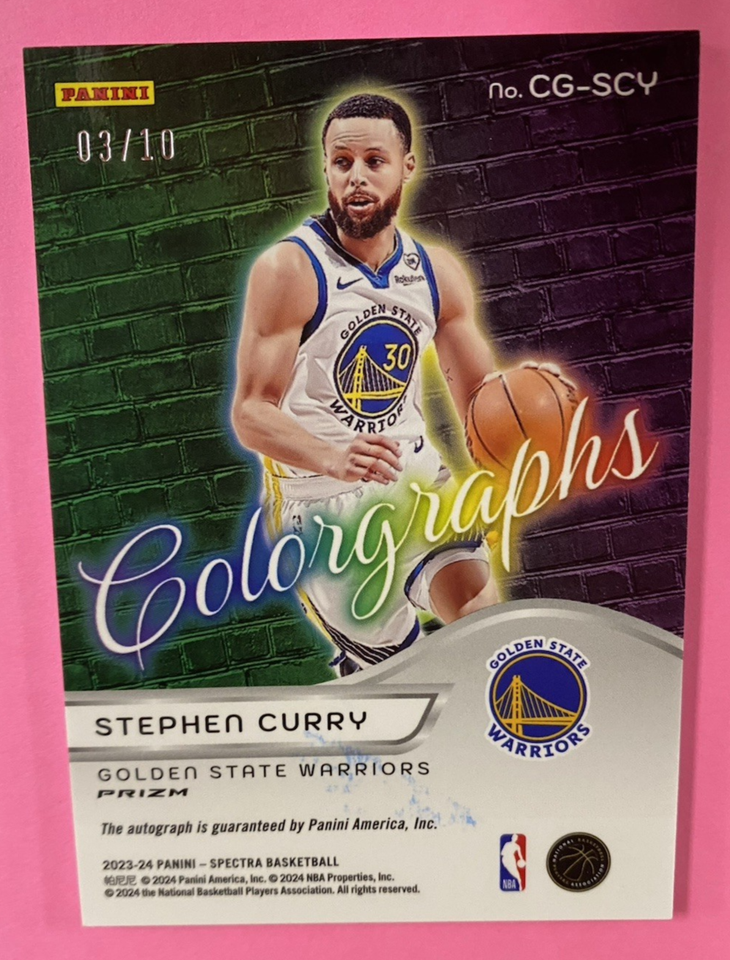 2023-24 Panini Spectra Stephen Curry /10 Colorgraphics Auto Warriors ...