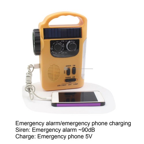 RD339 Solar Hand Crank Radio High Brightness Stable Multipurpose FM AM ...