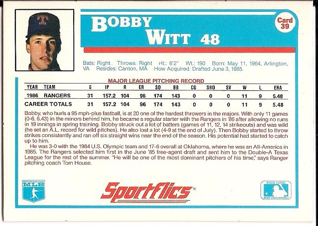 1987 Sportflics VAR Cards with No or Blank Copyright Variation You Pick ...