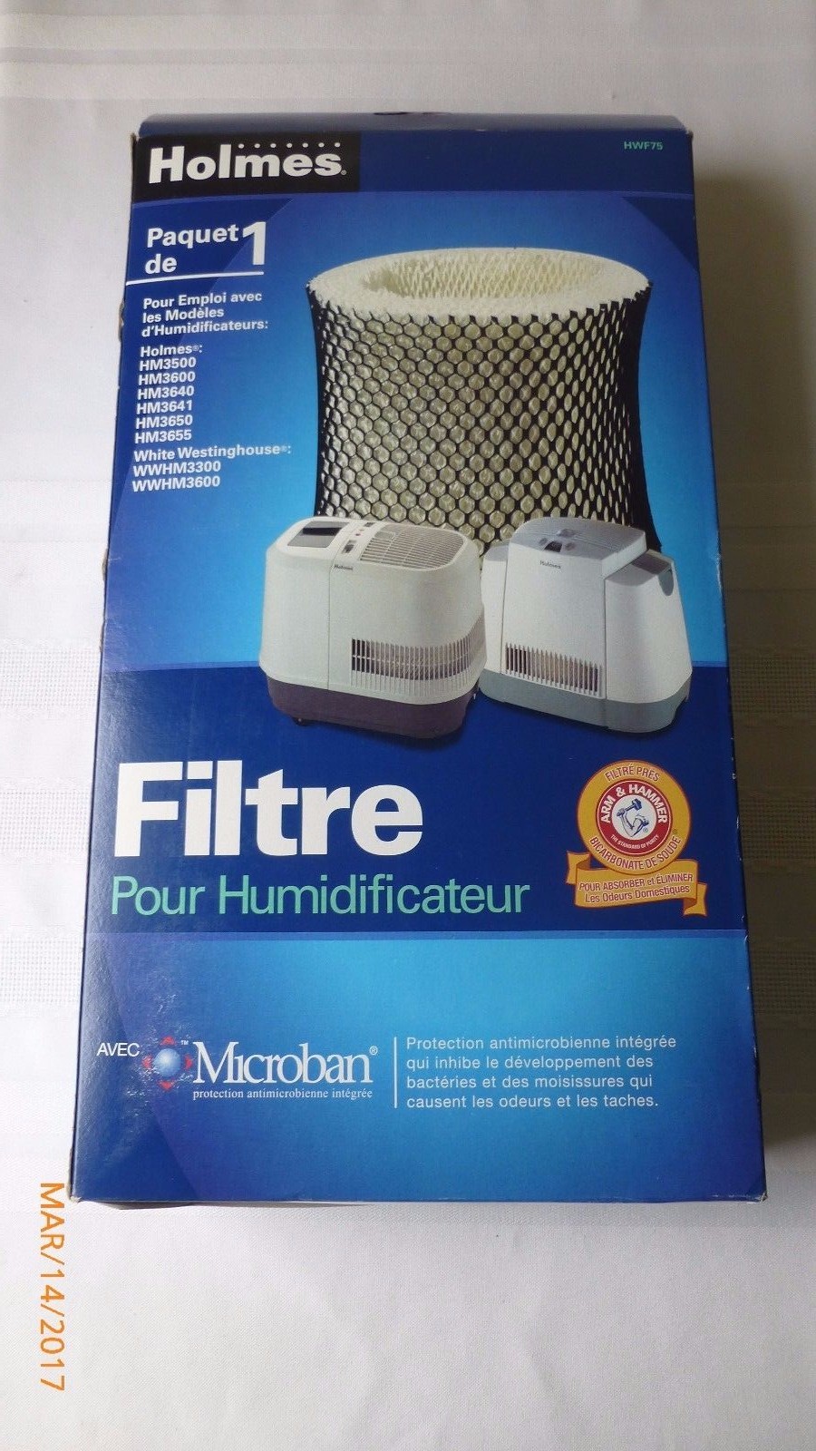Holmes Humidifier Filter with Microban 1 Filter HWF75 with Arm & Hammer ...