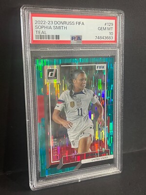 2022-23 Panini Donruss FIFA USWNT #129 Sophia Smith Teal /199 PSA Gem ...
