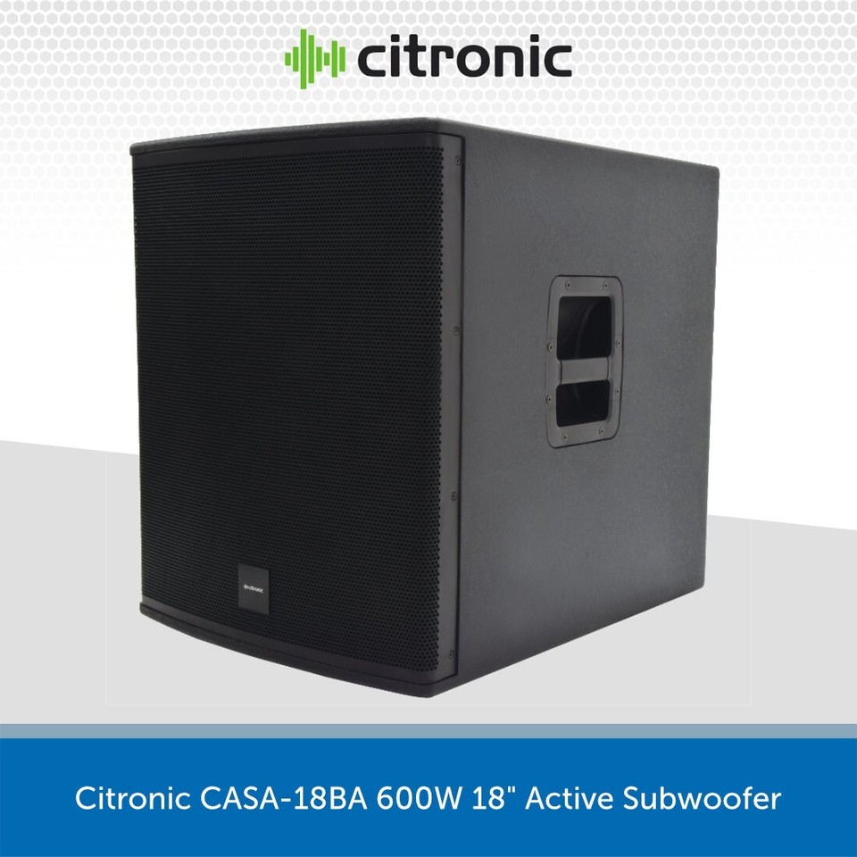 Citronic 18" 600W Active Subwoofer Bass Bin Cabinet DJ Disco Club CASA ...