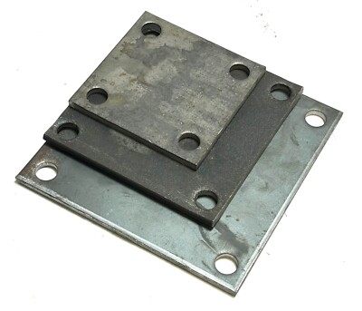 5mm STEEL Square FIXING PLATE 75, 100, 125 & 150 mm Laser Cut 4x 10.5 Ø ...