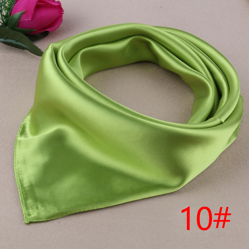 Women Plain Soft Silk Square Scarf Bandana Neckerchief Head Neck Wrap ...