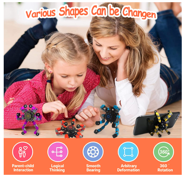 Fidget Spinners, 8 Pack Transformable Fidget Spinners Toys Party Favors ...