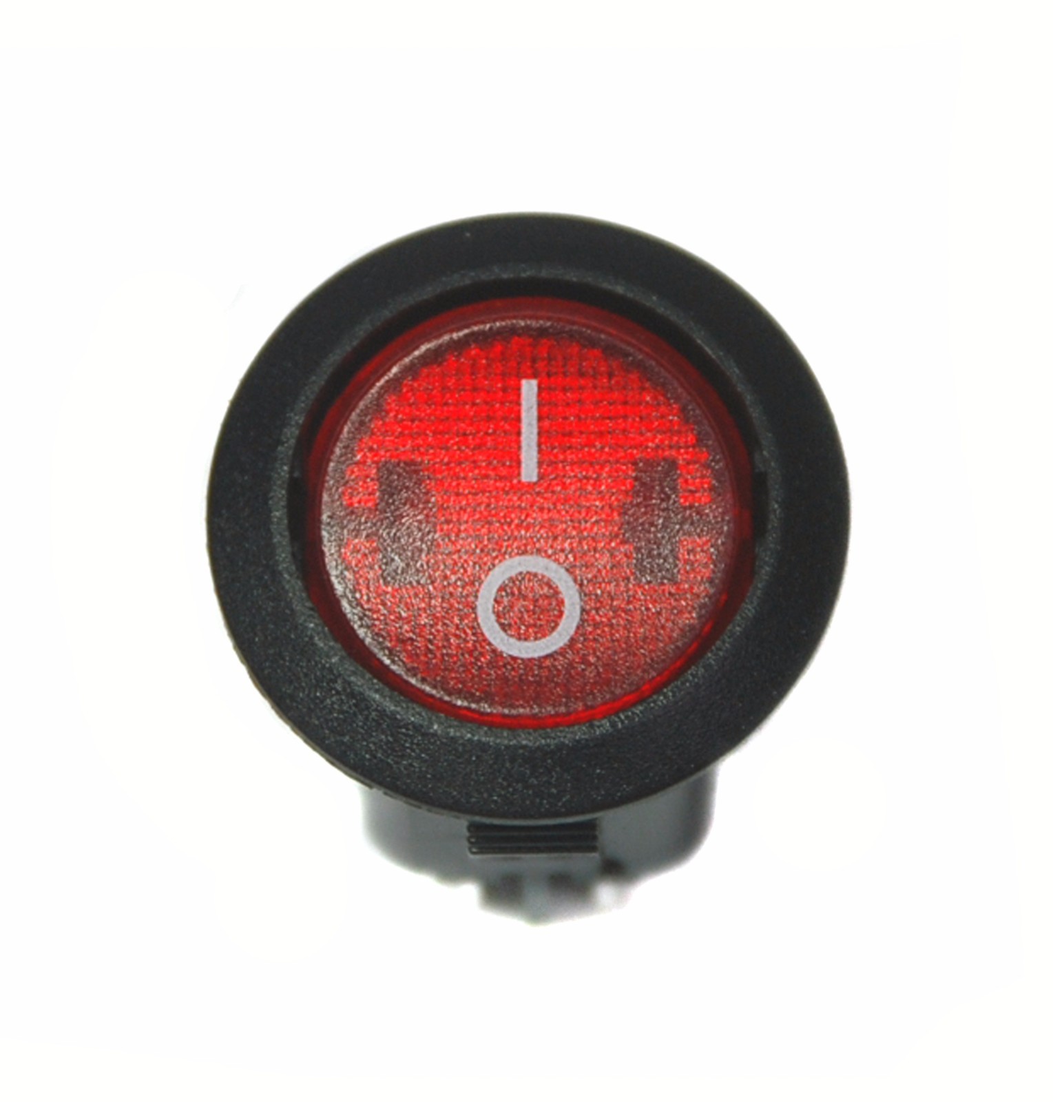 50pc On-Off Round LIGHT Rocker Switch RL3-4(R) 4P DPST Red Lamp 10A ...