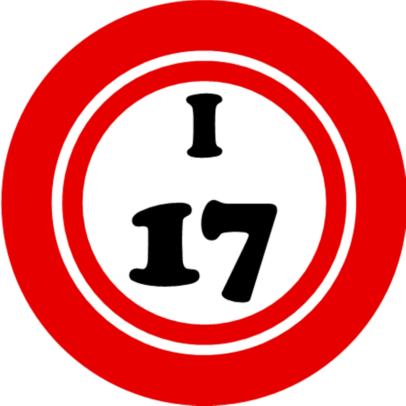 I 17 I17 Bingo Ball - 3 Pack Circle Stickers 3" x 3" - Hobby Number ...