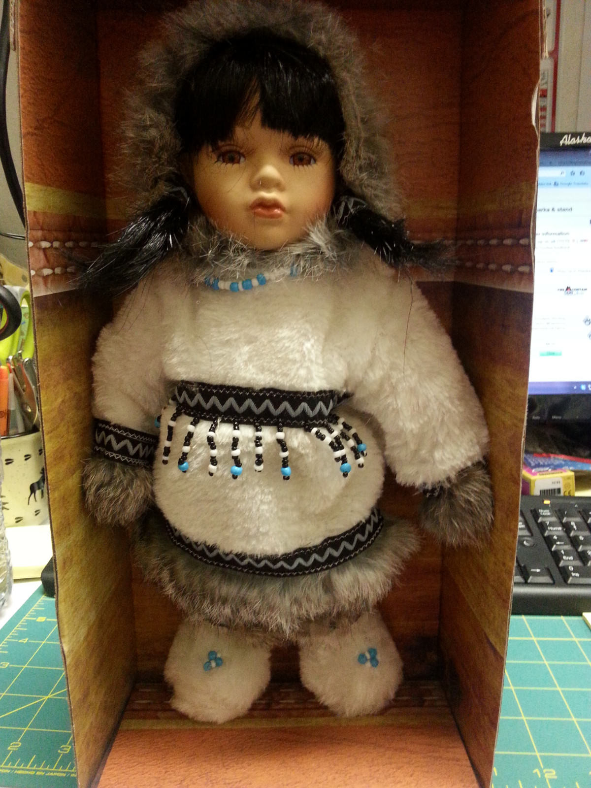 Alaska collectible Porcelain Doll - Parka and boots with bead accents ...